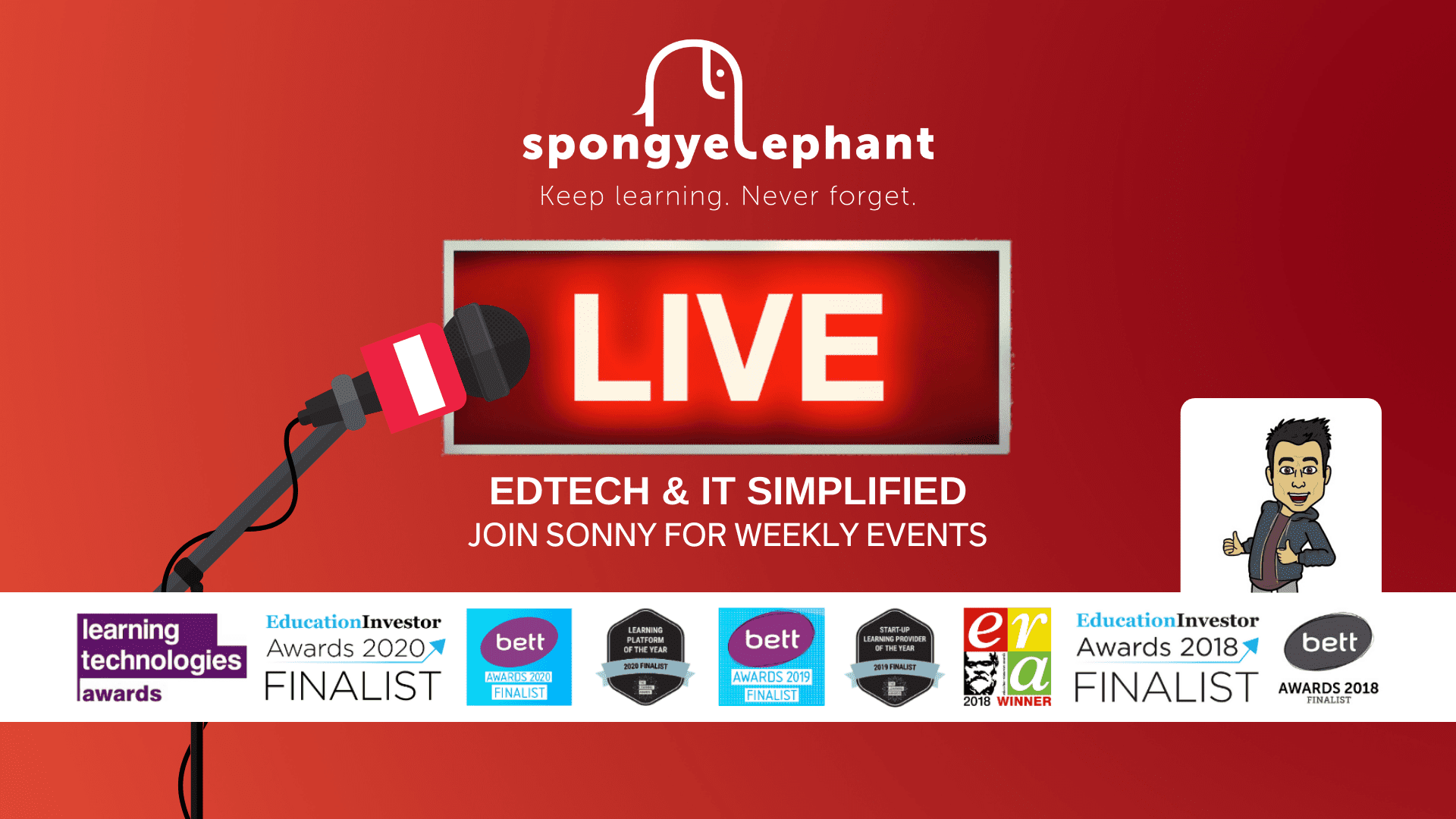 Free Weekly Live Events - Spongy Elephant